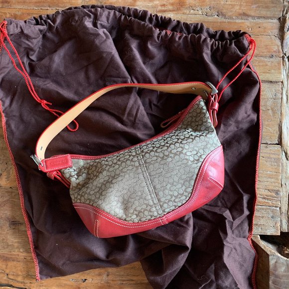 Coach | Bags | Authentic Coach Red Hobo Bag | Poshmark